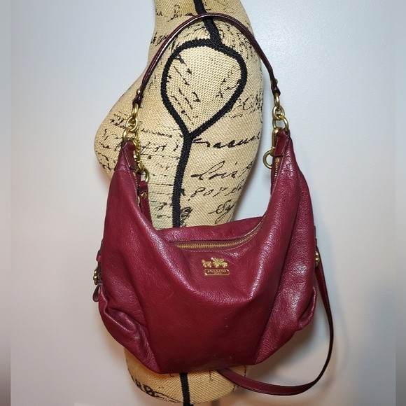 Coach | Bags | Coach 434 Madison Hailey Maroon Leather Hobo Crossbody ...